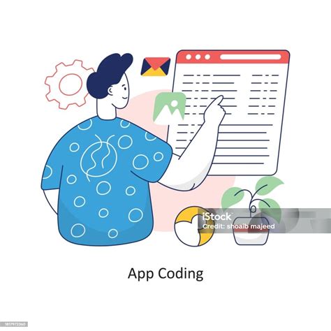앱 코딩 벡터 채워진 윤곽선 디자인 그림입니다 흰색 배경의 기호 Eps 10 파일 Html에 대한 스톡 벡터 아트 및 기타 이미지 Html 개발 남자 Istock