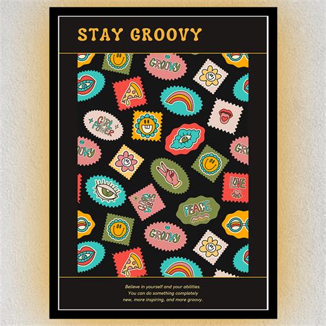 Stay Groovy Funky Poster Home