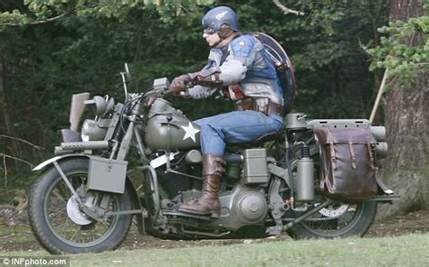 Captain America Motorbike Scenes For The First Avenger Film Shooting