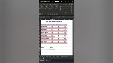 Excel Vlookup And Sum Exceltech Shorts Videos Exceltips Ms Excel Tutorial Exceltricksexcel