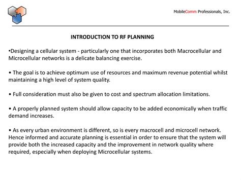 Rf Planning Doc Pptx Civil Engineering Industry Industries
