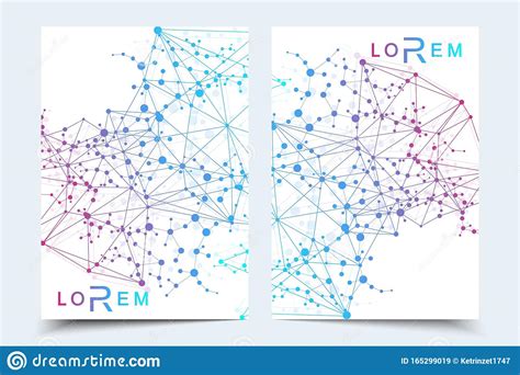Scientific Brochure Design Template Vector Flyer Layout Molecular Structure With Connected