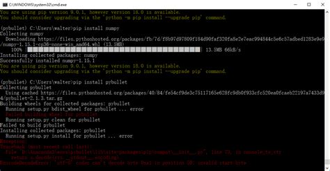 Failed Building Wheel For Pybullet · Issue 1864 · Bulletphysics