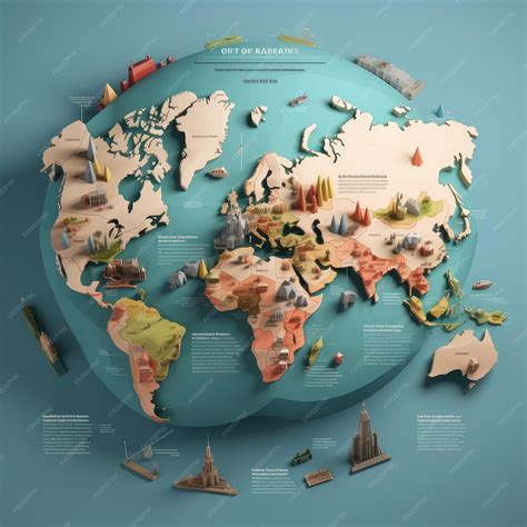 3d World Map For Infographic Premium Ai Generated Image