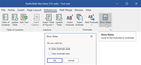 Footnotes And Endnotes In Rich Text Documents Winforms Controls Devexpress Documentation