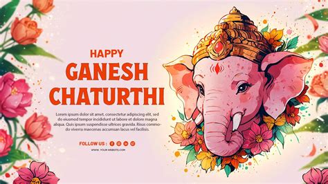 Cheerful Ganesh Chaturthi Graphic Template Psd Templates