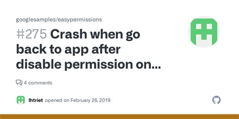 Crash When Go Back To App After Disable Permission On Settings Issue