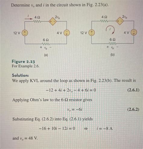 Solved Determine Vo And I In The Circuit Shown In Fig