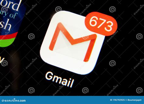 Gmail Logo Or Icon With Many Unread Messages Editorial Image Image