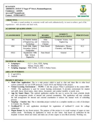 Naveen R Resume PDF