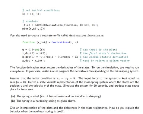 solved 5 we will now simulate a nonlinear system consider
