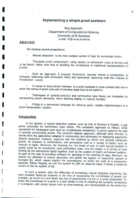 Pdf Implementing A Simple Proof Assistant