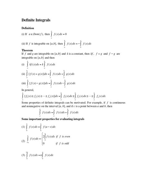 Definite Integrals Pdf Trigonometric Functions Mathematical Physics