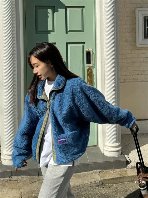 콜유마켓 당일출고 양털 뽀글이 양면 리버시블 점퍼 캠핑룩 자켓 후리스 2col