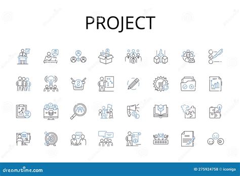 Project Line Icons Collection Venture Initiative Endeavor
