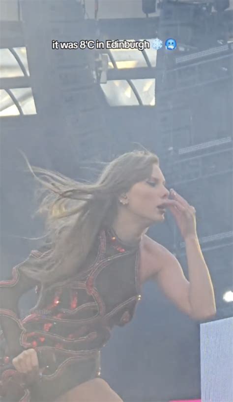 Taylor Swift Wipes Nose On Stage Video