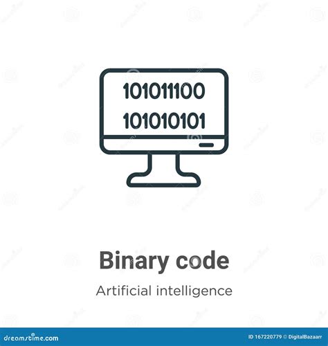 Binary Code Outline Vector Icon Thin Line Black Binary Code Icon Flat Vector Simple Element