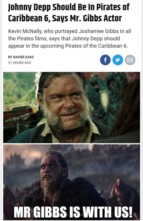 Johnny Depp Should Be In Pirates Of Caribbean 6 Says Mr Gibbs Actor