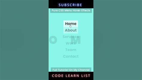 Css Menu Hover Effects Shorts Html Css Youtube