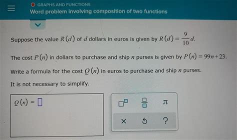 Solved O Graphs And Functions Word Problem Involving