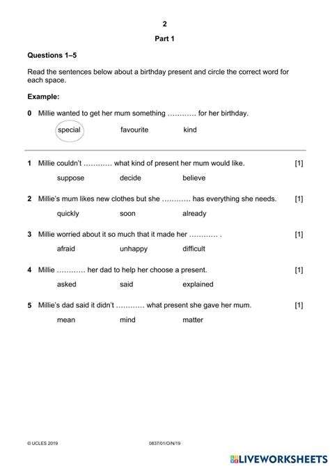 Cambridge Check Free Interactive Worksheets 6510981