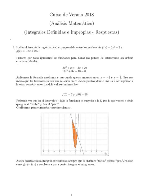 14 Analisis Integrales Definidas E Impropias Respuestas Pdf