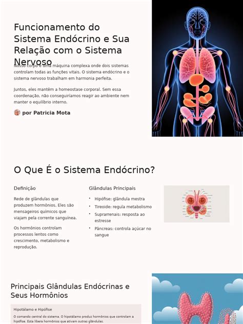 Funcionamento Do Sistema Endocrino E Sua Relacao Com O Sistema Nervoso