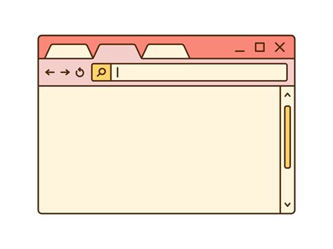 Vector Retro Browser Empty Design Template Nostalgic Ui Retro