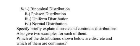 Solved 8 I Binominal Distribution Ii Poisson