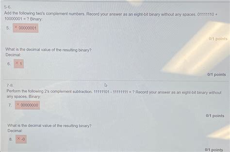 Solved 5 6add The Following Twos Complement Numbers