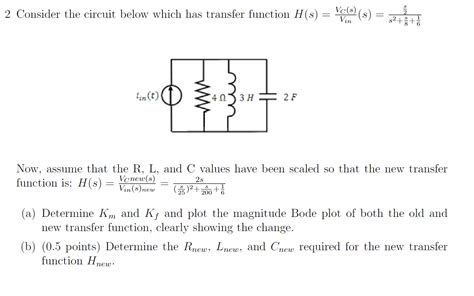 Consider The Circuit Below Which Has Transfer Chegg