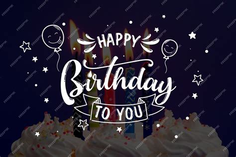 생일 축하합니다 서예 무료 벡터