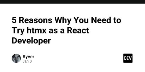 Yogesh Jadhav On Linkedin 5 Reasons Why You Need To Try Htmx As A React Developer
