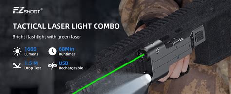 Ezshoot 1600 Lumen Rifle Light Laser Combo With Usb Rechargeable