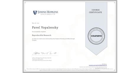 Pavel Vopalensky On Linkedin Completion Certificate For Reproducible Research