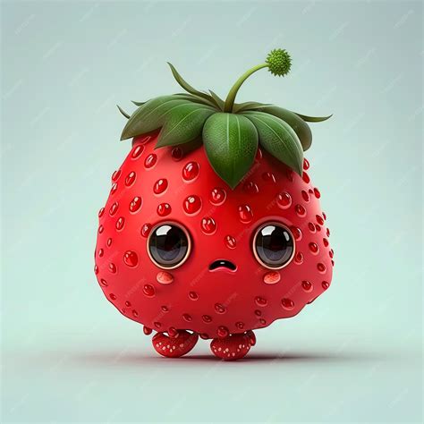 Premium Photo Adorable Strawberry Animated Character