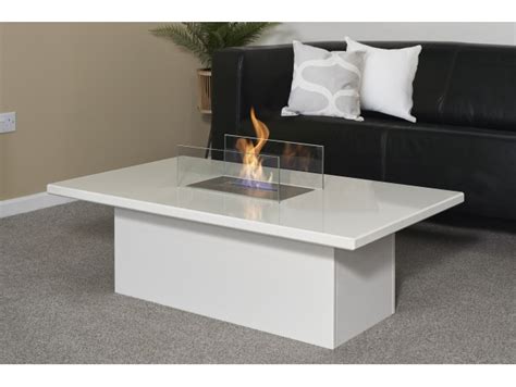 Acantha Mensa White Marble Bio Ethanol Fire Coffee Table Fireplace World