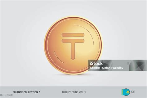 청동 색 동전입니다 현실적인 청동 카자흐스탄 텡 게 동전입니다 배경에 고립 된 개체입니다 웹사이트 웹 디자인 모바일 애플 리