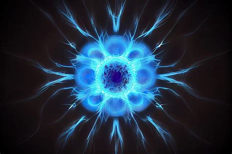 premium photo the unyielding force of electricity blue glowing