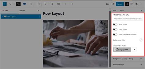 Adding Video Backgrounds To Row Layout Kadence Wp Documentation