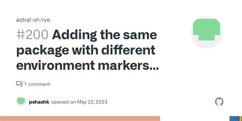 Adding The Same Package With Different Environment Markers Only Keeps Last · Issue 200 · Astral