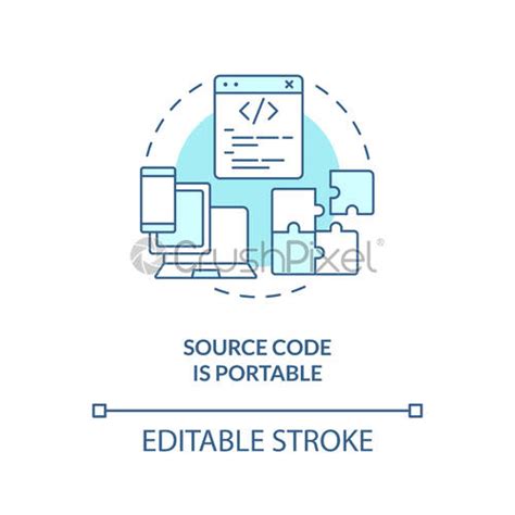 Source Code Portability Turquoise Concept Icon Stock Vector 5725872