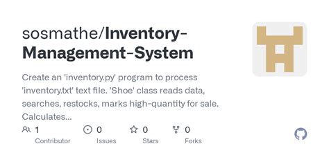 Github Sosmatheinventory Management System Create An Inventorypy Program To Process