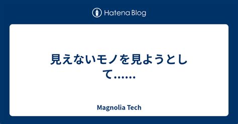 見えないモノを見ようとして Magnolia Tech