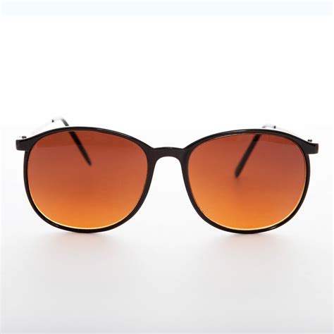Round Vintage Sunglasses With Orange Lens Keaton Sunglass Museum