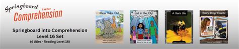Springboard Into Comprehension Level 16 Pack 4 Titles Lioncrest