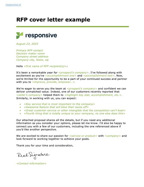 Rfp Response Cover Letter Guide And Tips Responsive