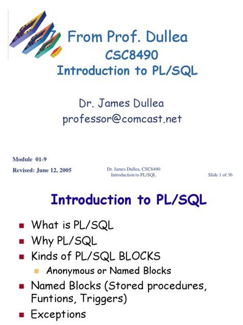 7 From Prof Dullea Csc8490 Introduction To Plsql Pdf Plsql Sql