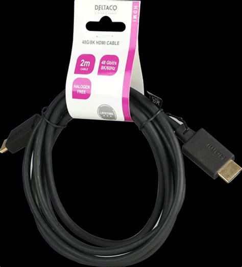 Deltaco Ultra High Speed Hdmi Kabel 2m Earc Qms 8k 60hz 4k 120hz