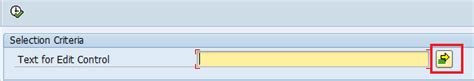 Edit Text Control On The Selection Screen Editabl SAP Community